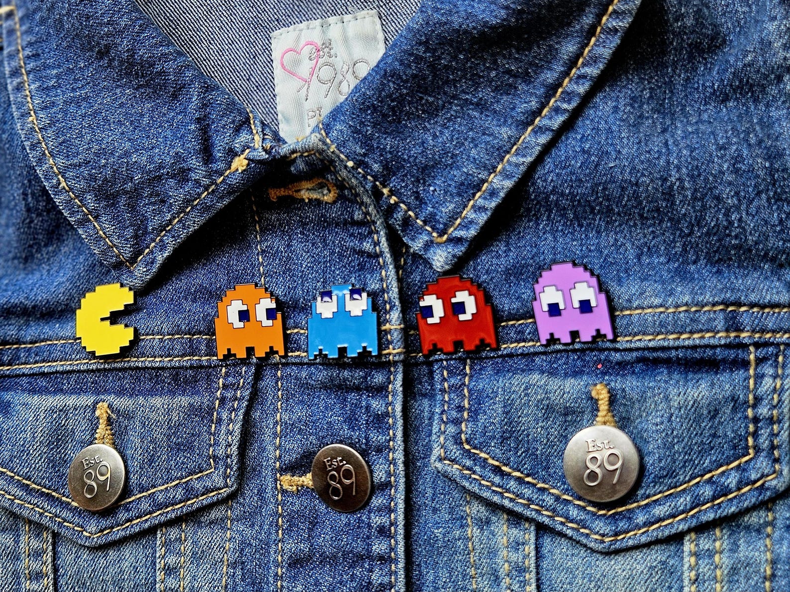 Pac-man Pins 5 Pc Set. Arcade Games. 80's Video Games. Enamel Pins. - Etsy