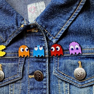 Pac-man Pins 5 Pc Set. Arcade Games. 80's Video Games. Enamel Pins. - Etsy