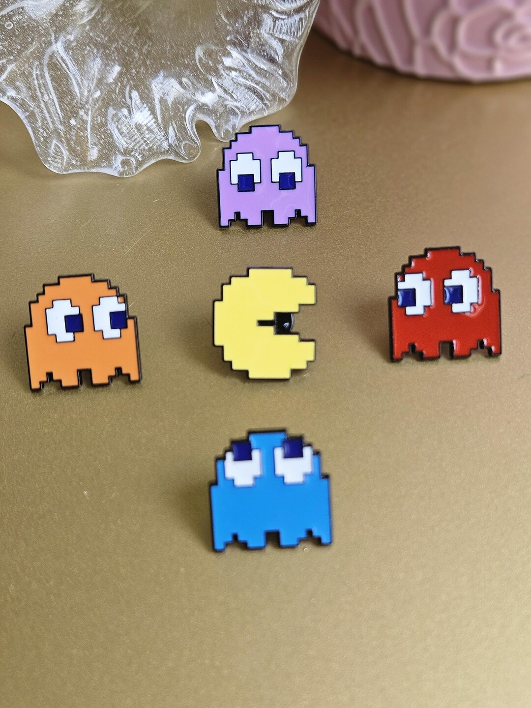 Pac-man Pins 5 Pc Set. Arcade Games. 80's Video Games. Enamel Pins. - Etsy