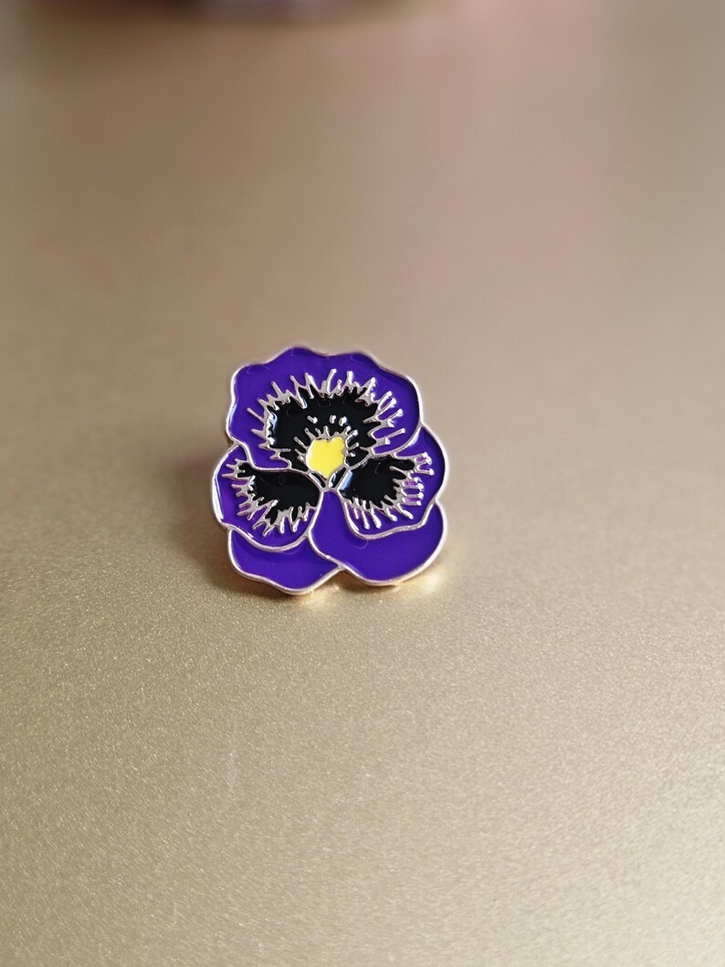 Viola Flower Pin. Purple Flower Pin, Jacket Accessories. Teacher Gift ...