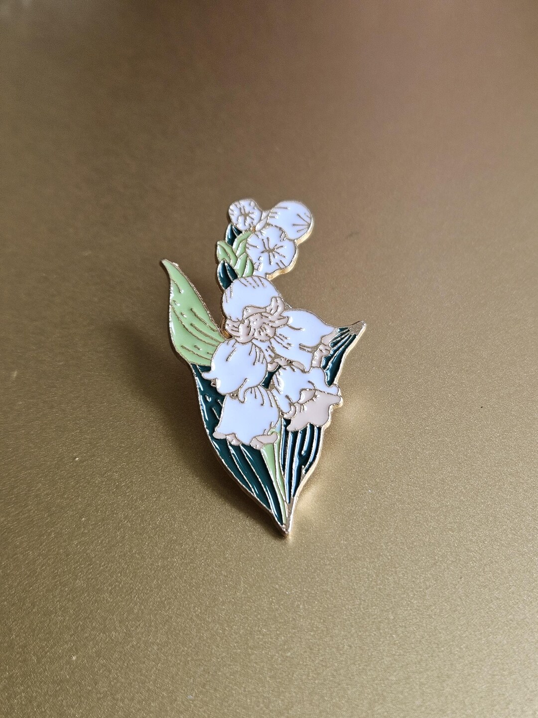 Lily of the Valley Pin. White Flower Pin. Gardening Gift. Jean Jacket ...