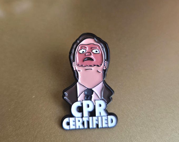 Dwight Schrute Pin. CPR Certified. Funny Pin. Sitcom Pin. TV Show Pin ...