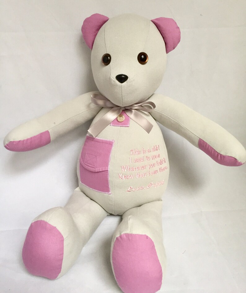Keepsake Patchwork Memory Clothes Quote Shirt Bear Stuffed | Etsy