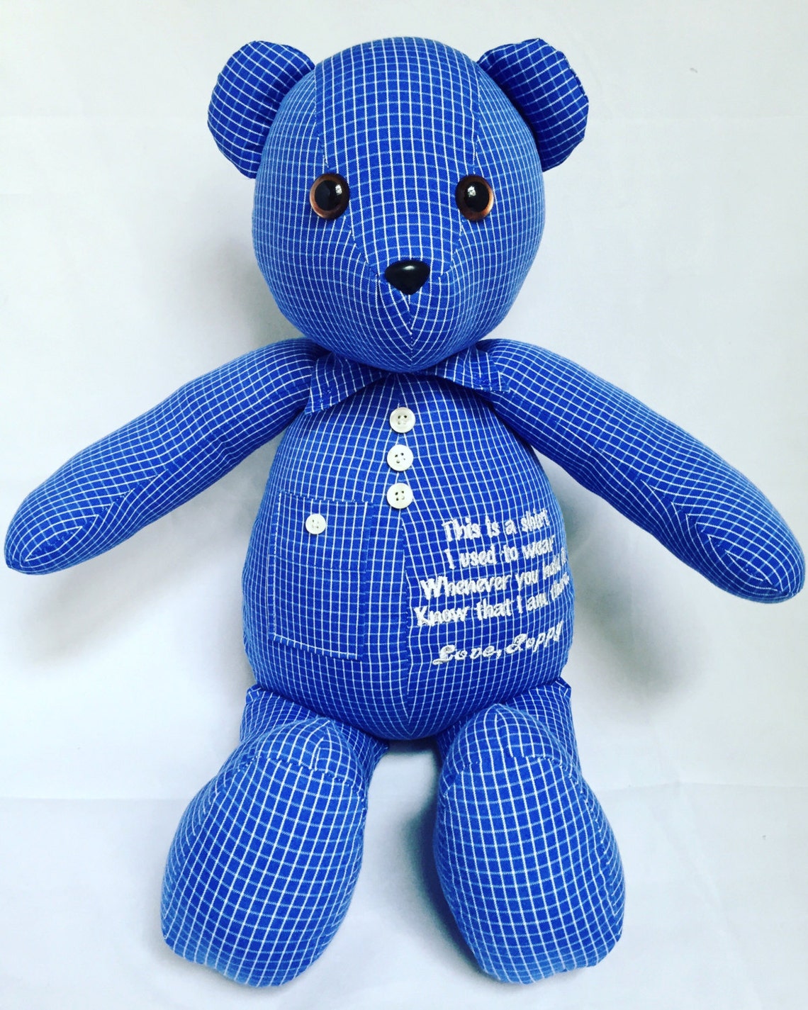 Keepsake Patchwork Memory Clothes Quote Shirt Bear Stuffed | Etsy