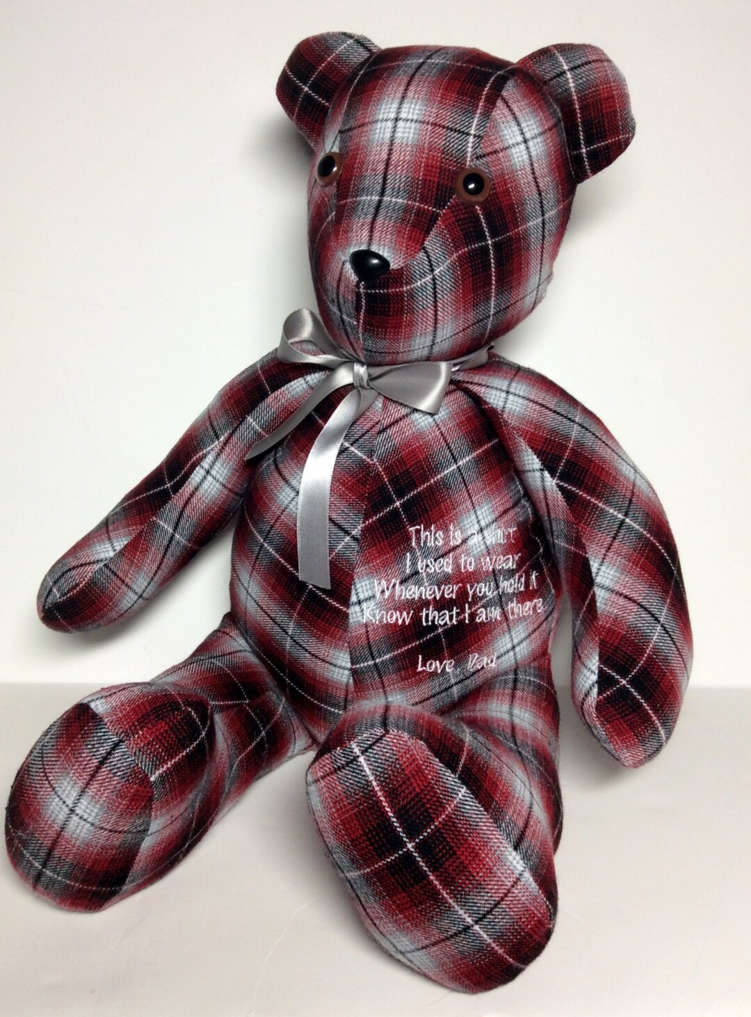 Keepsake Patchwork Memory Clothes Quote Shirt Bear Stuffed Plush Animal ...