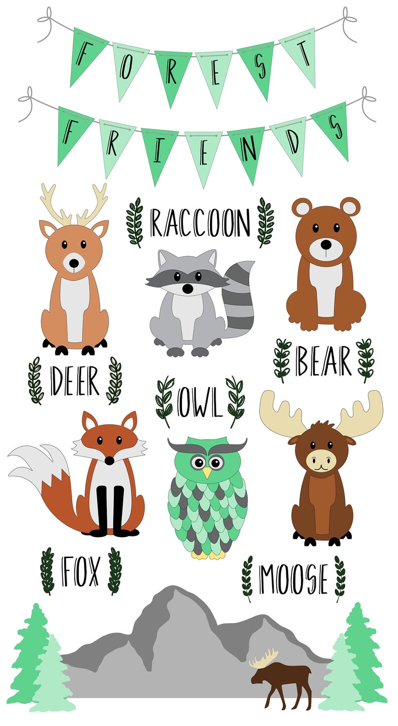 Forest Friends Woodland Animals SVG/PNG Bundle - Etsy