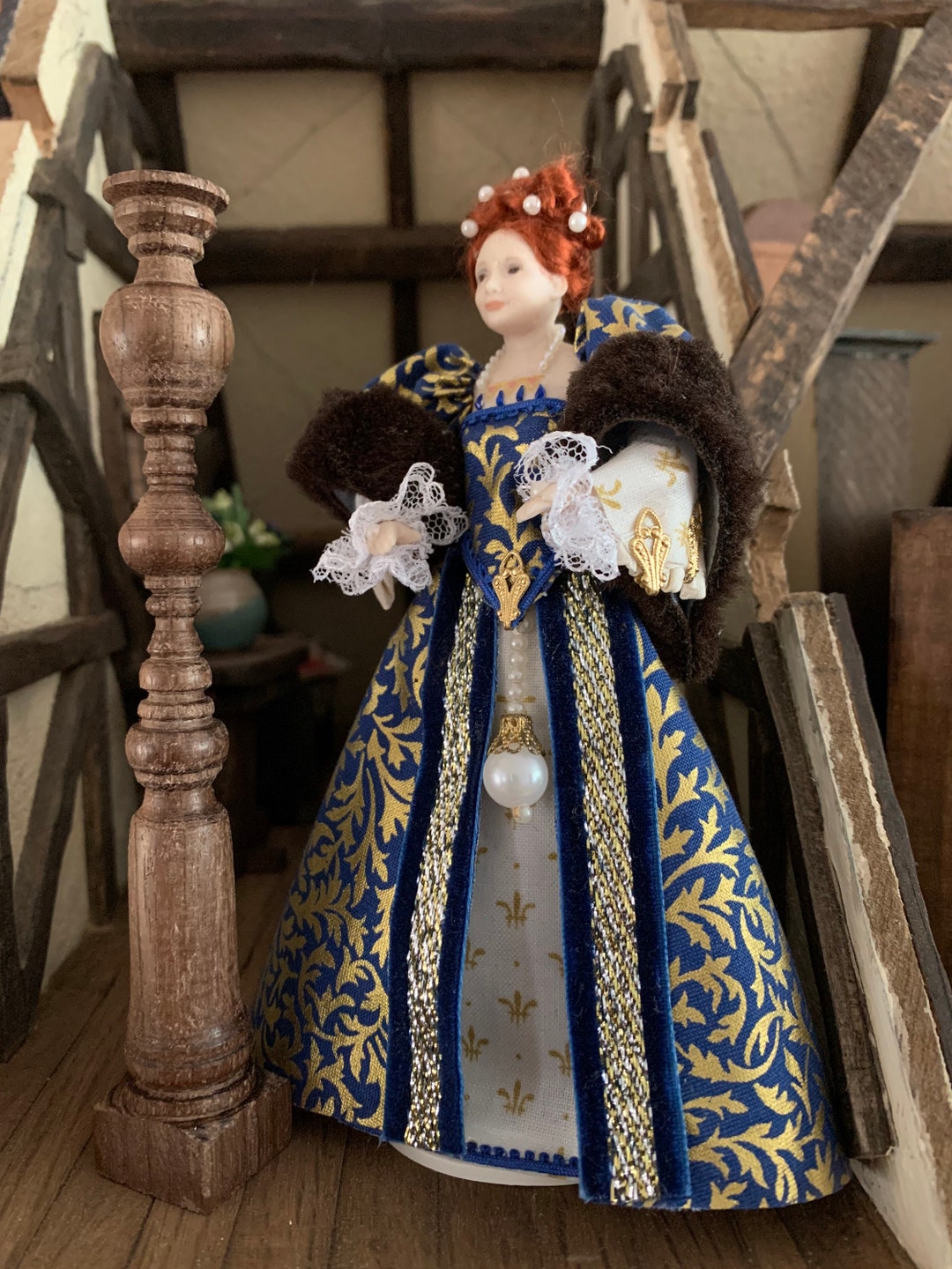 Tudor/medieval Dollshouse Turned Floor Candlestick in Walnut - Etsy
