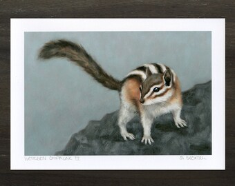 Chipmunk Art Print | Etsy