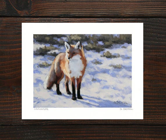 Fox Art Print with Original Fox Artwork by Sarah Becktel. Fox | Etsy