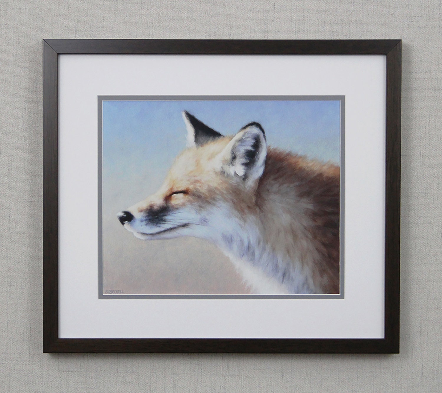 Happy Fox Art Print Original Artwork by Sarah Becktel. Fox Artwork ...