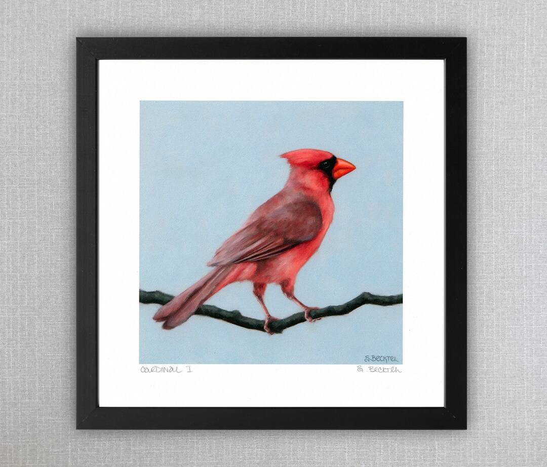 Cardinal Art Print Sympathy Gift With Original Cardinal Artwork by ...