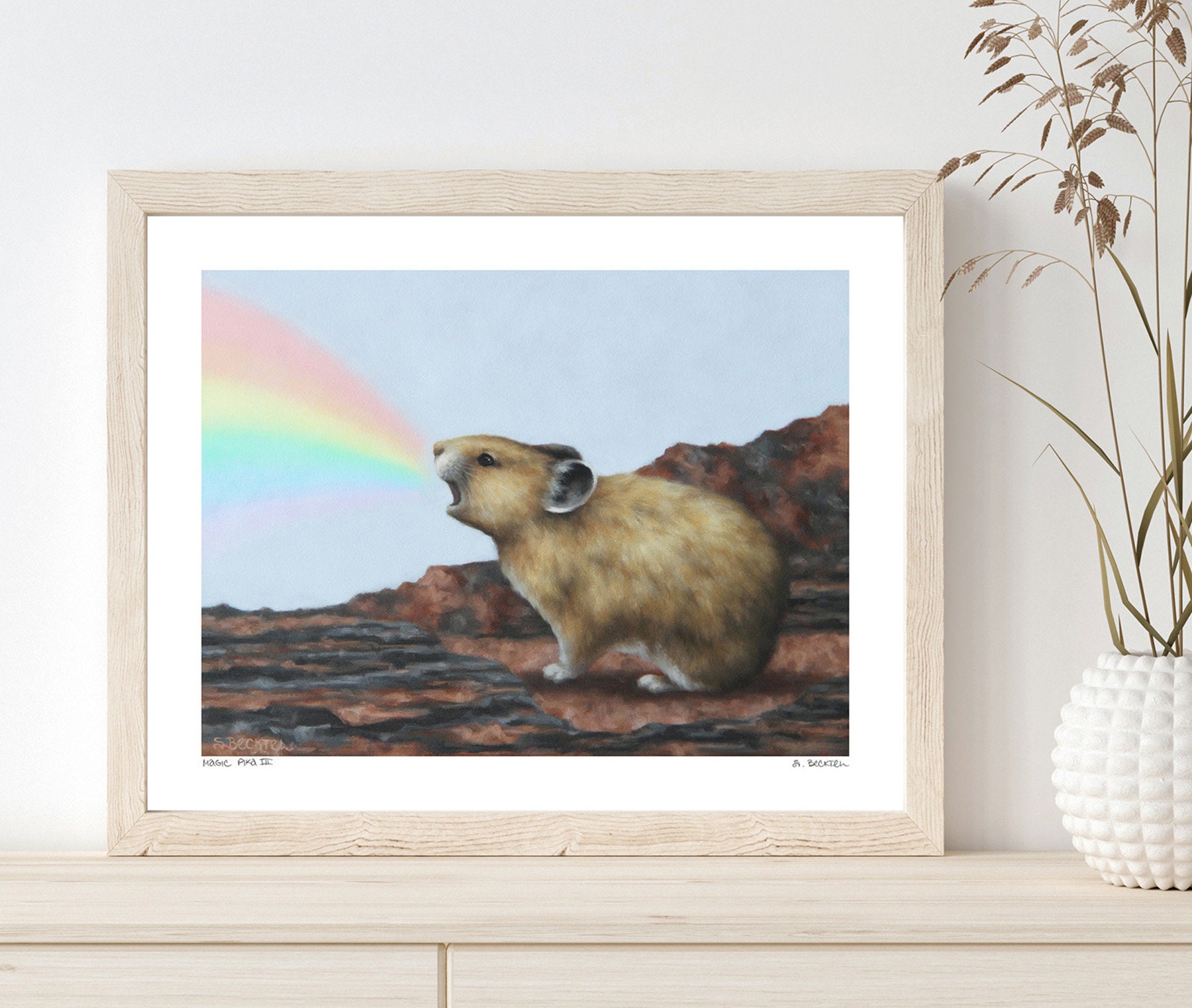 Rainbow Pika Art Print Original Artwork by Sarah Becktel. Original Pika ...