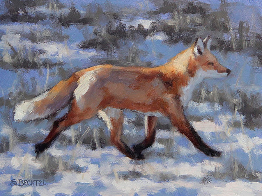 Fox Art Print With Original Fox Artwork by Sarah Becktel. Fox - Etsy