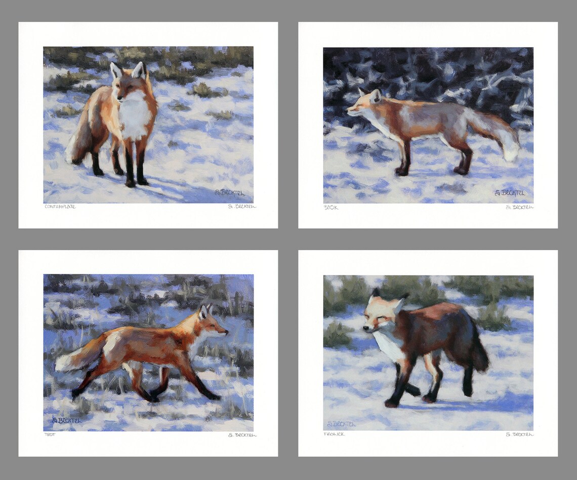 Fox Art Print With Original Fox Artwork by Sarah Becktel. Fox - Etsy
