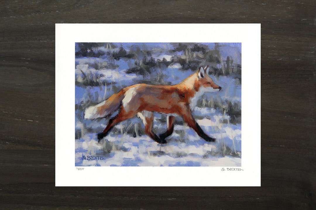 Fox Art Print With Original Fox Artwork by Sarah Becktel. Fox - Etsy