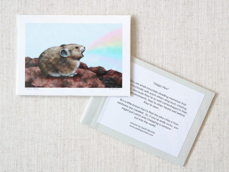 Mini Pika Art Print With Original Artwork by Sarah Becktel. - Etsy