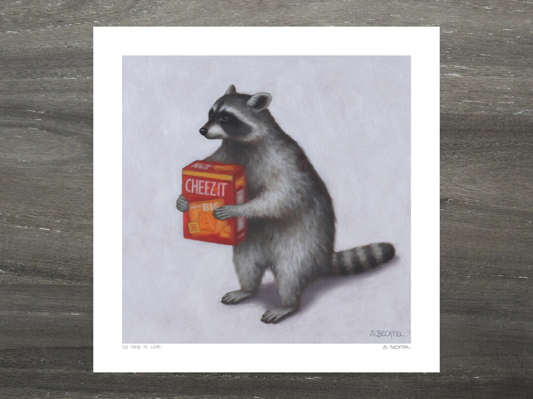 Funny Raccoon Art Print With Original Artwork by Sarah Becktel. Raccoon ...