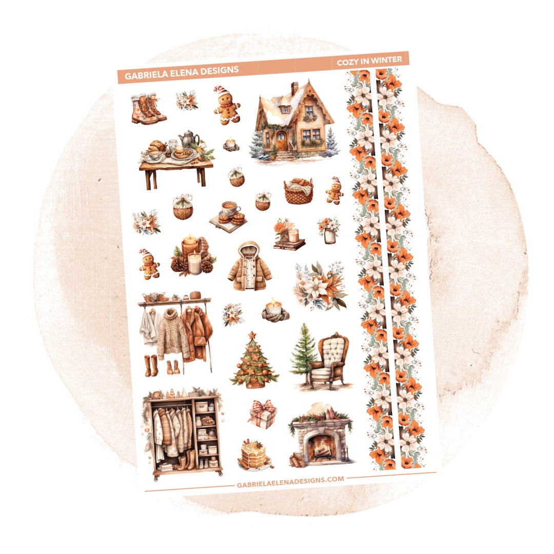 Cozy in Winter Deco // Decorative Planner Sticker Sheet, Sticker Kit ...