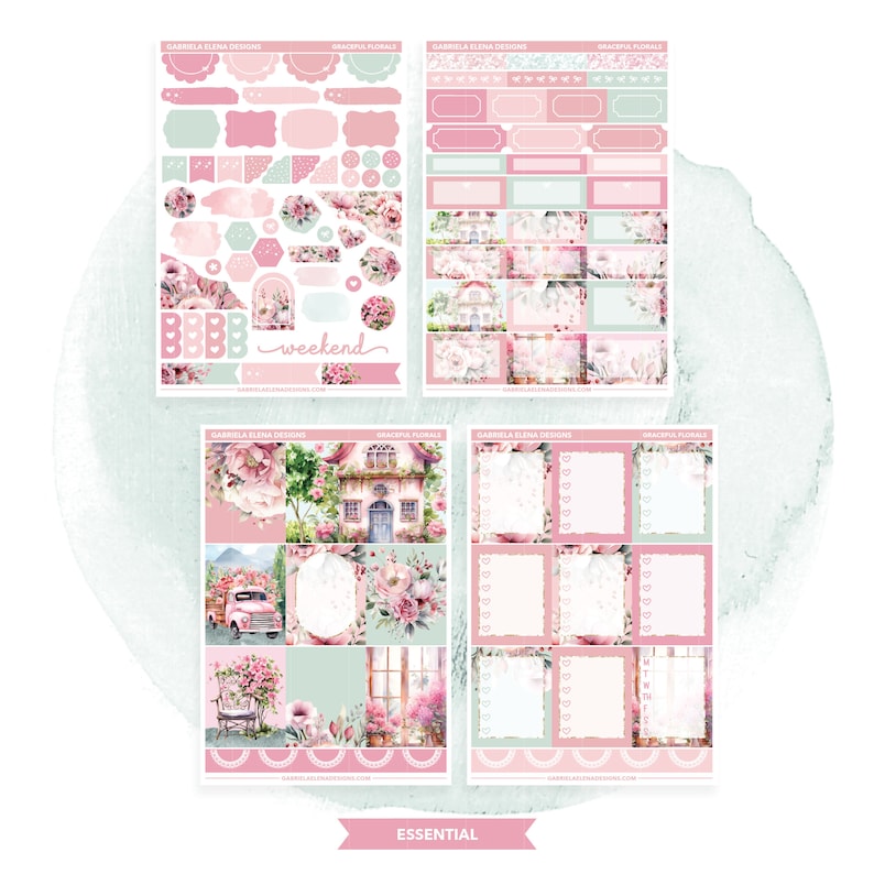 Graceful Florals // Planner Sticker Kit / Sticker Kit / Foil Full ...