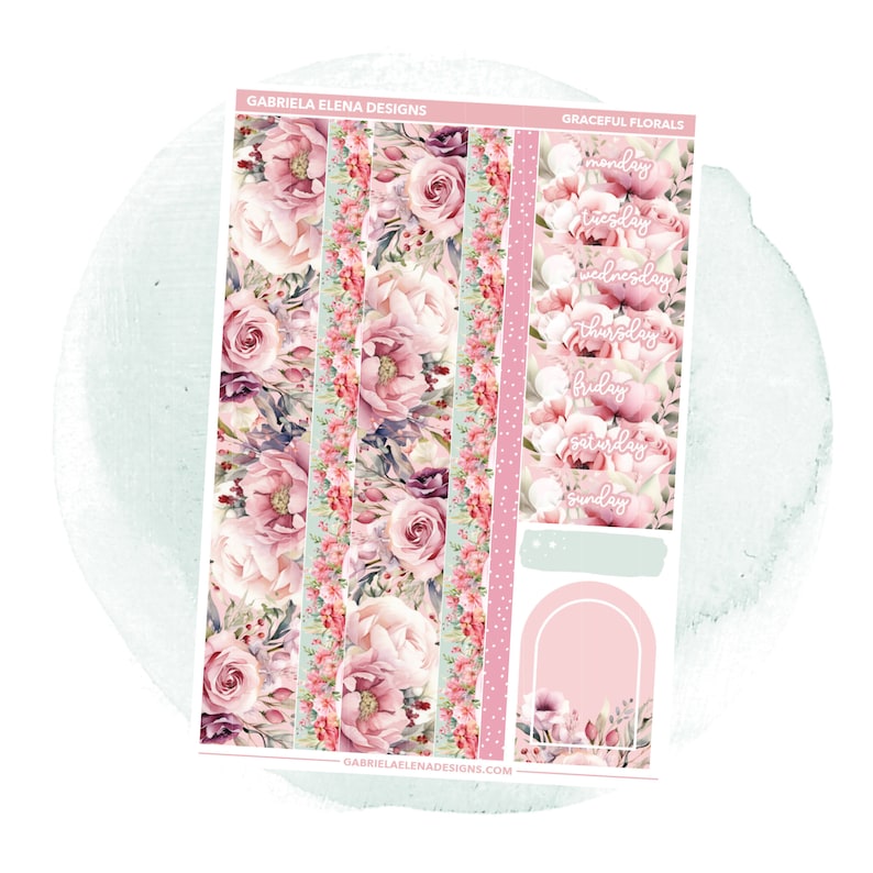 Graceful Florals // Planner Sticker Kit / Sticker Kit / Foil Full ...