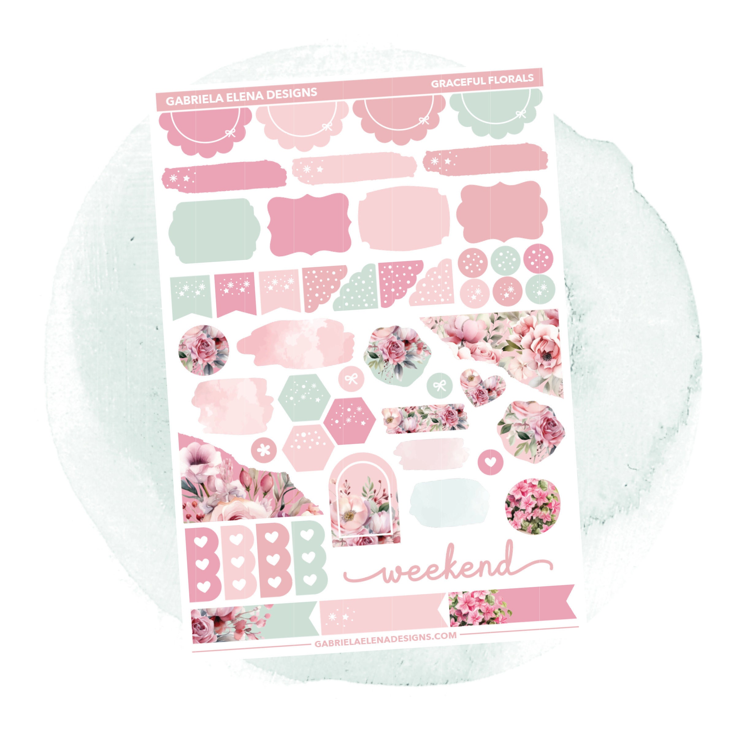 Graceful Florals // Planner Sticker Kit / Sticker Kit / Foil Full ...