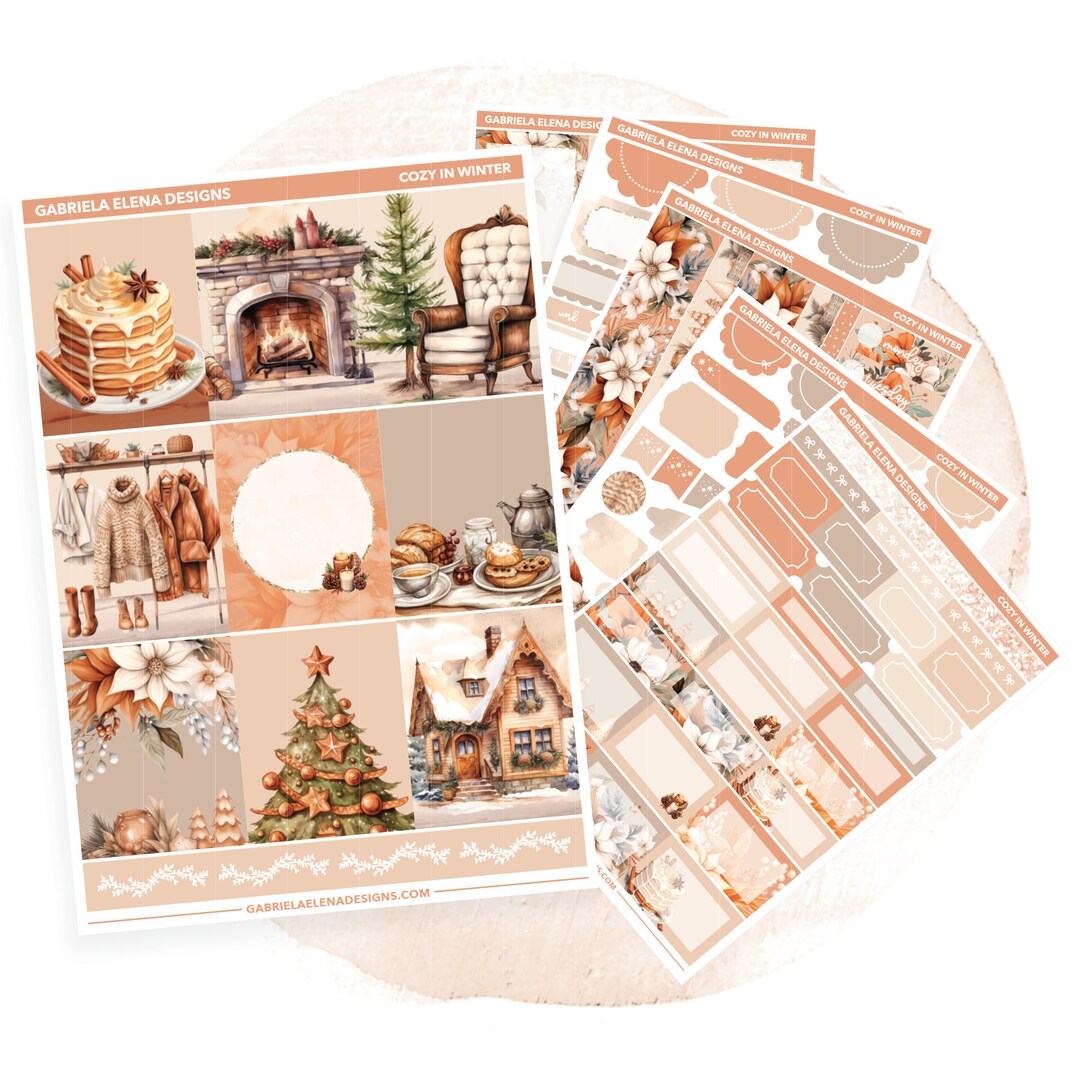 Cozy in Winter // Planner Sticker Kit / Sticker Kit / Foil Full Weekly ...