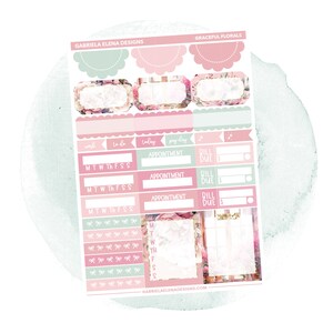 Graceful Florals // Planner Sticker Kit / Sticker Kit / Foil Full ...