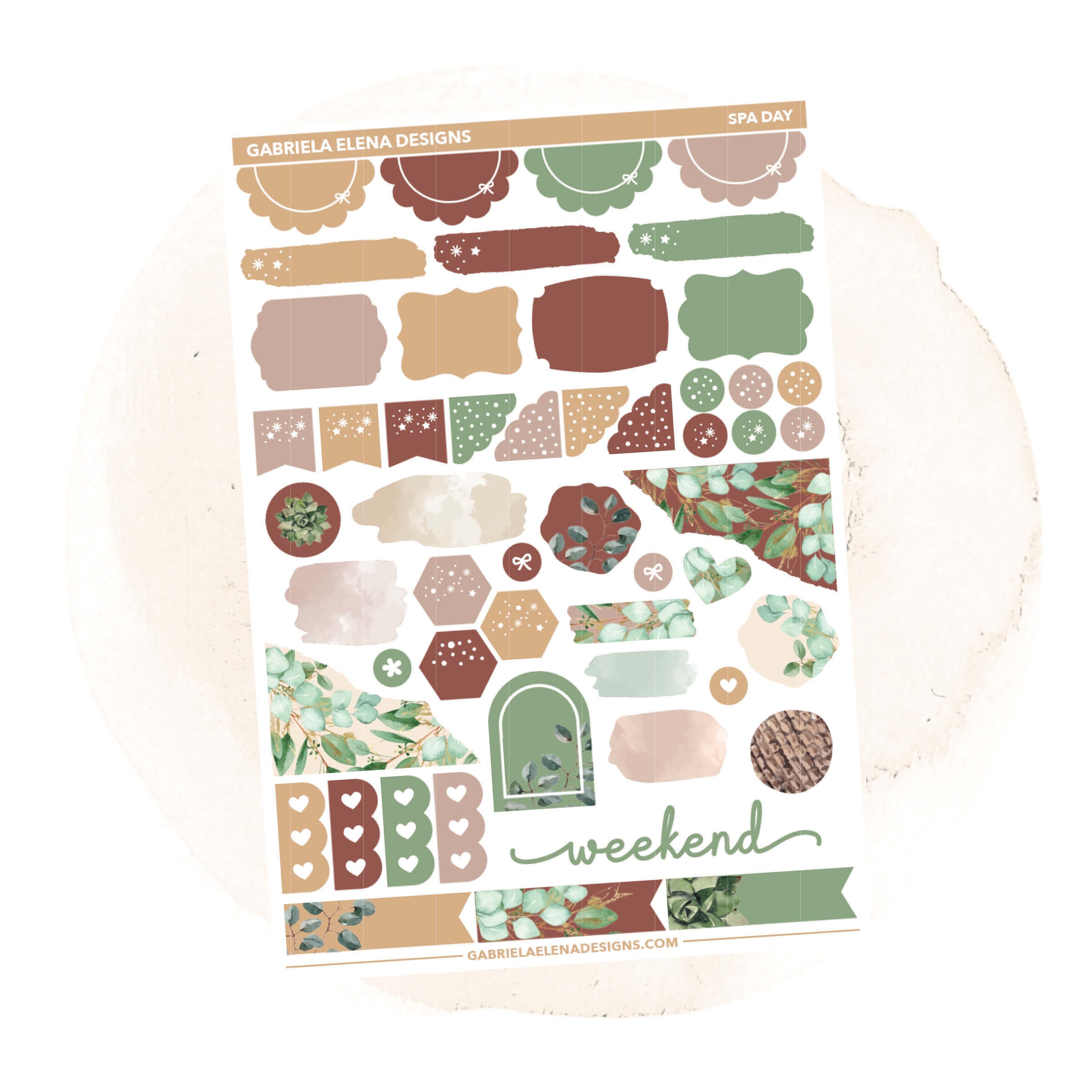 Spa Day // Planner Sticker Kit / Sticker Kit / Foil Full Weekly Sticker ...