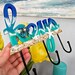 Beach Themed Key Holder With Glitter Beach, Sea Turtle and Starfish ...