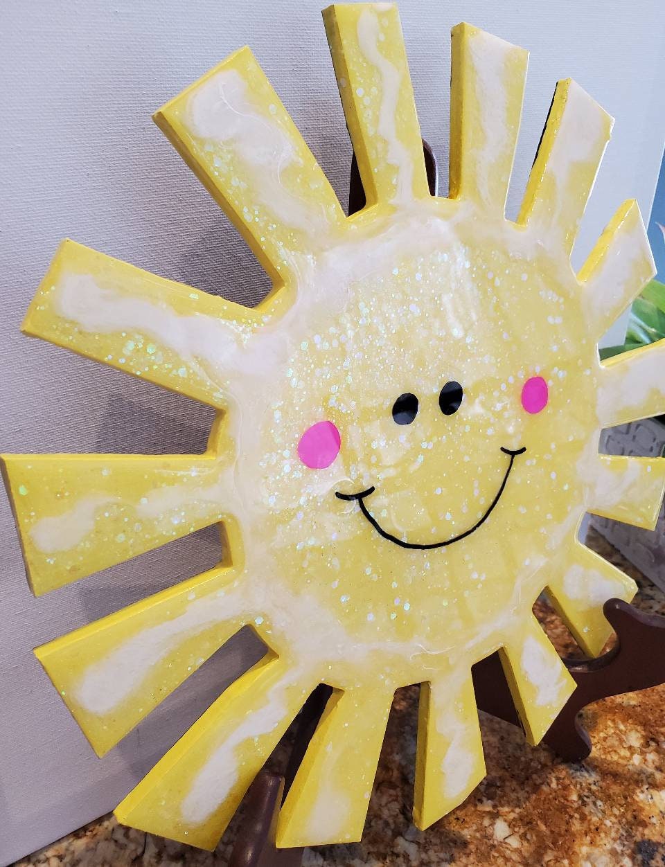 Epoxy Resin Happy Sun Wall Decor Sun Decoration Nursery Sun Decor Wall ...