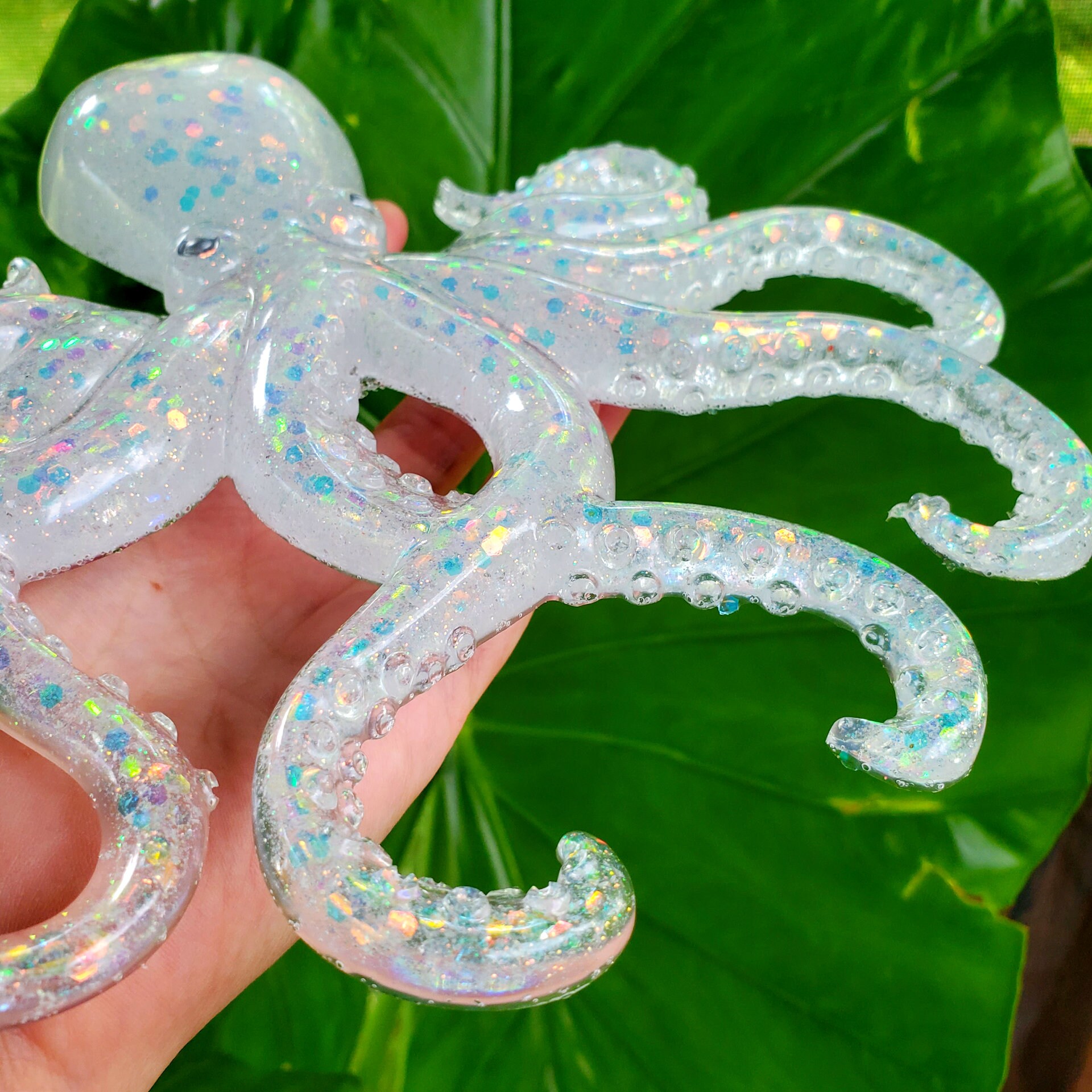 Snow White Glittered Octopus Wall Art, Octopus Lover Gift, Octopus ...