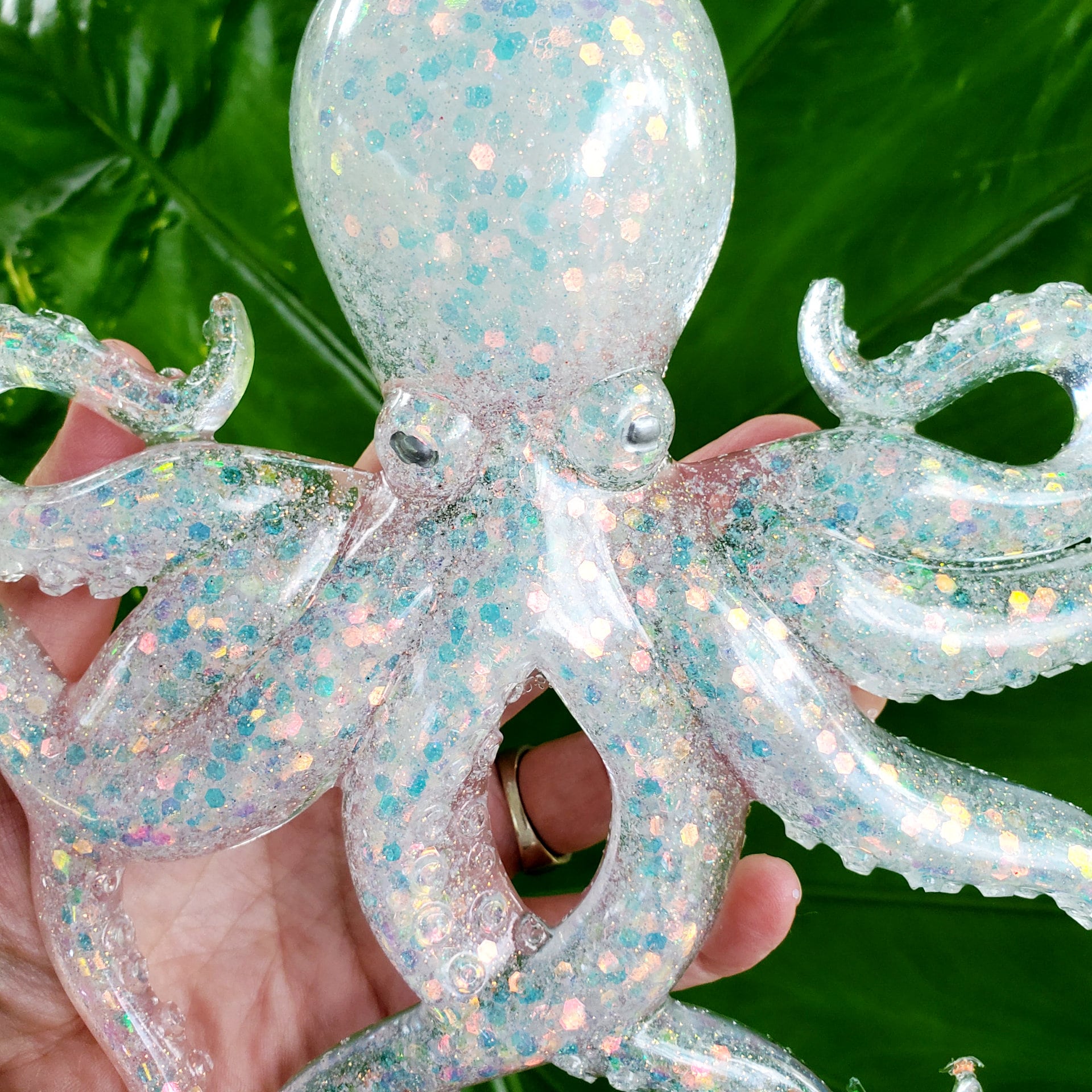 Snow White Glittered Octopus Wall Art, Octopus Lover Gift, Octopus ...