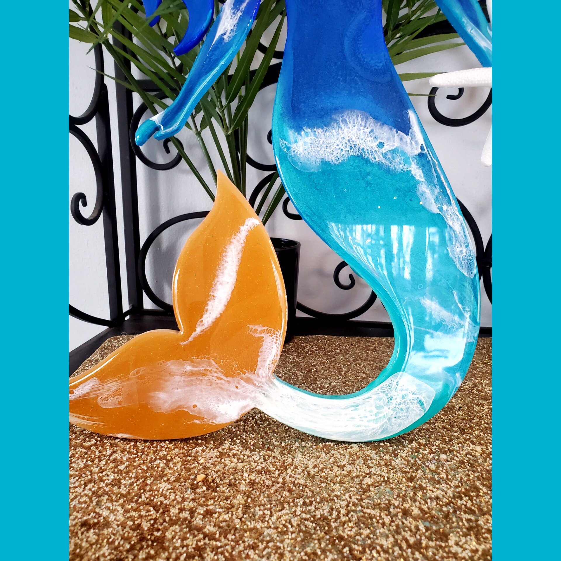 Large Mermaid Resin Beach Art Wall Hanging, Mermaid Decor, Mermaid ...
