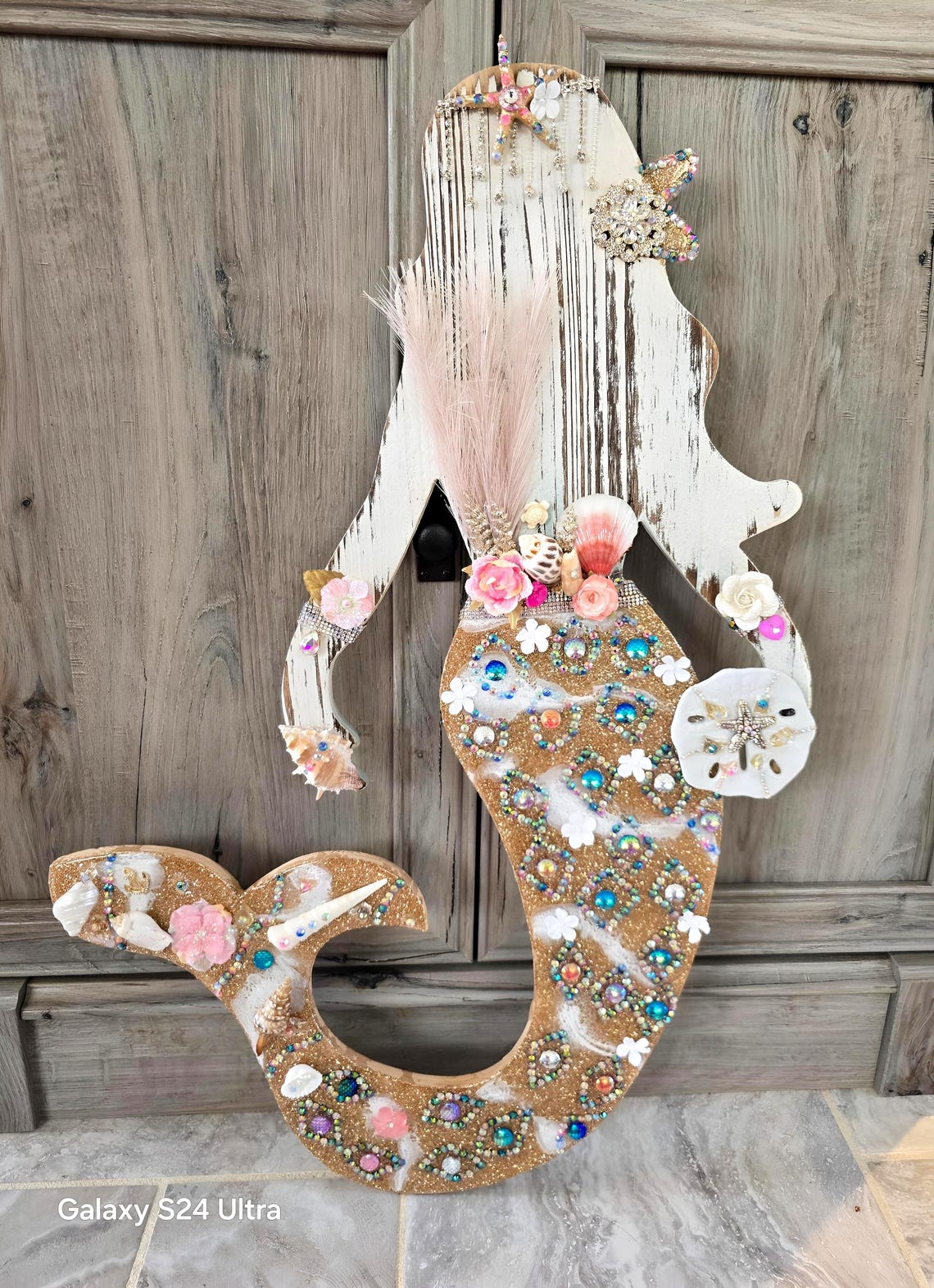 Gold Mermaid Wall Art With Gems, Glitter, Embellishments and Epoxy ...