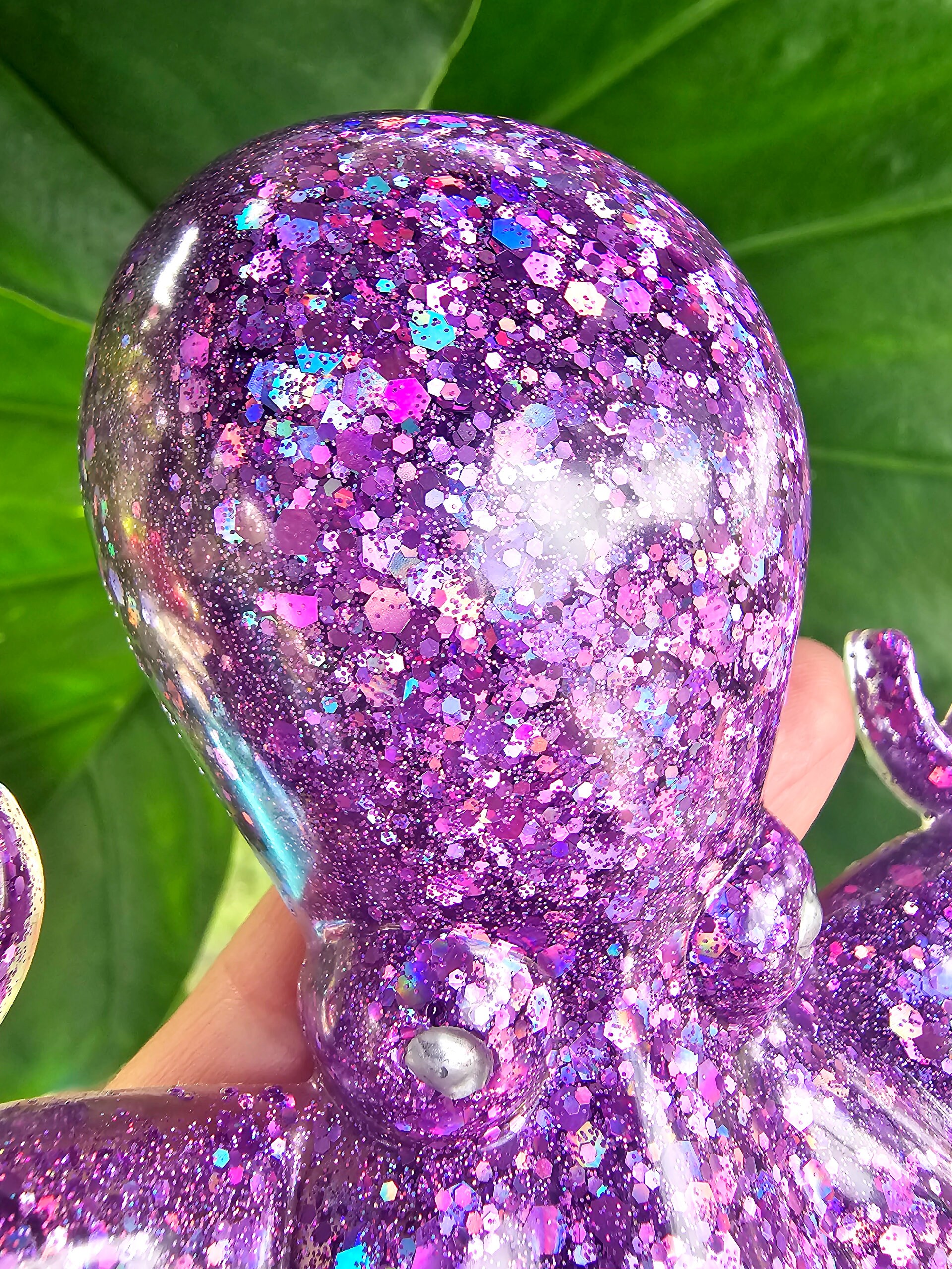 Lilac Holographic Glitter Octopus Wall Art, Octopus Art, Octopus Decor ...