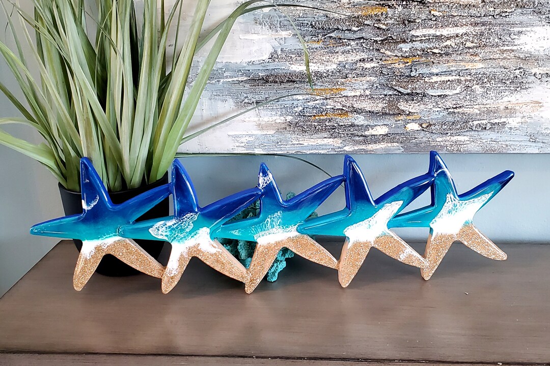 Starfish Beach Art Wall Hanging, Starfish Resin Beach Art, Starfish ...