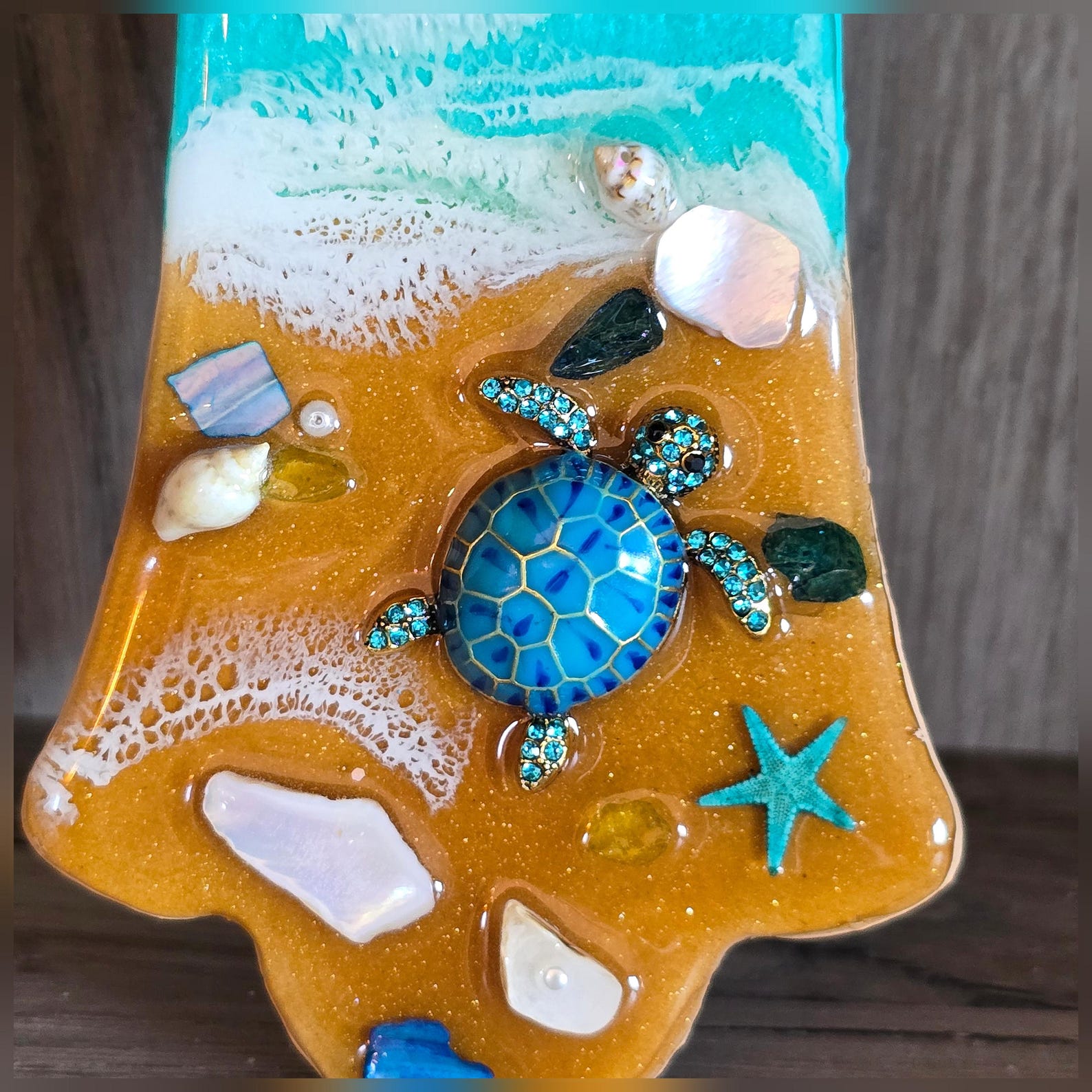 Seaturtle Ocean Cross With Beach Scene, Coastal Cross, Ocean Cross ...