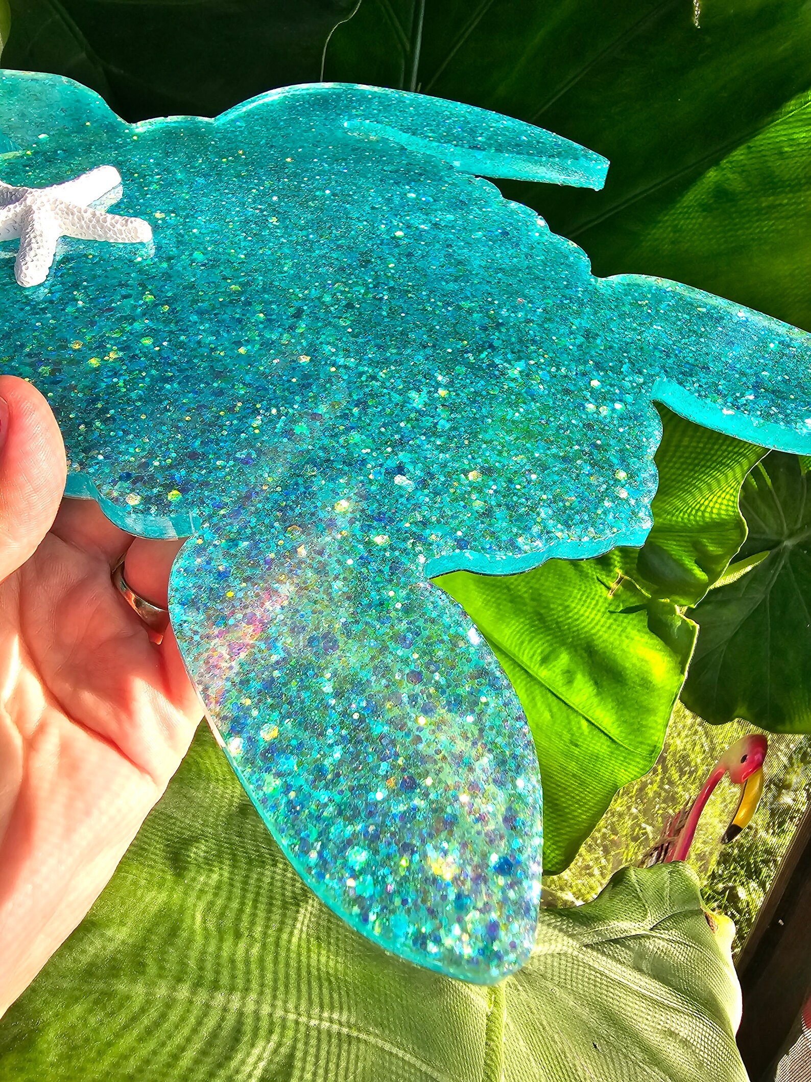 Pool Blue Glittered Sea Turtle Wall Art, Turtle, Sea Turtle, Sea Turtle ...