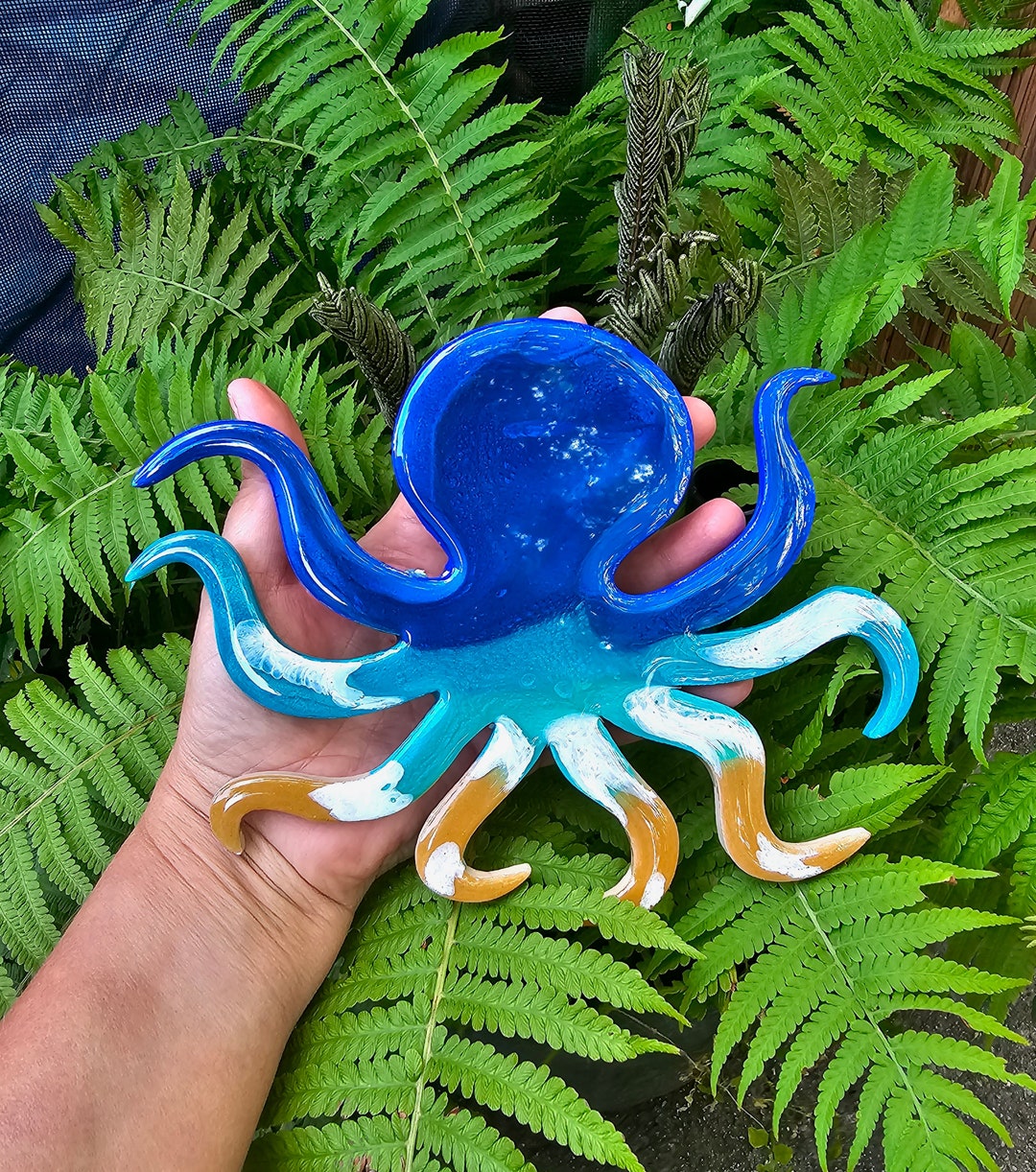 Octopus Beach Art Wall Hanging, Octopus Resin Art, Hawaiian Art ...