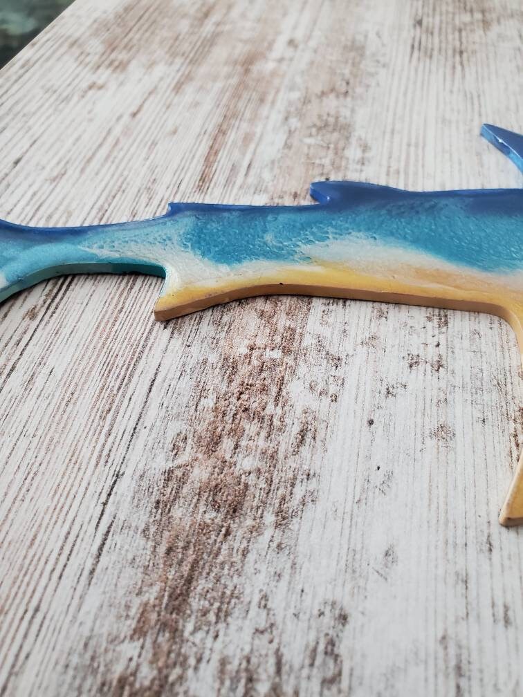 Beach Art Epoxy Resin Shark Wall Art, Shark Decor Shark Gift, Hawaii ...