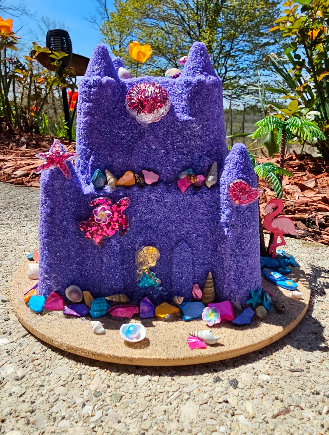 Sparkly Sandcastle Table Top Decor With Beachy Embellishments and ...