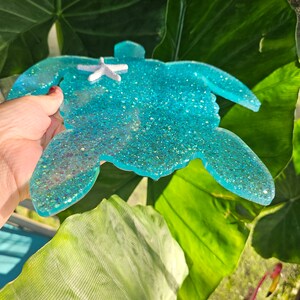 Pool Blue Glittered Sea Turtle Wall Art, Turtle, Sea Turtle, Sea Turtle ...