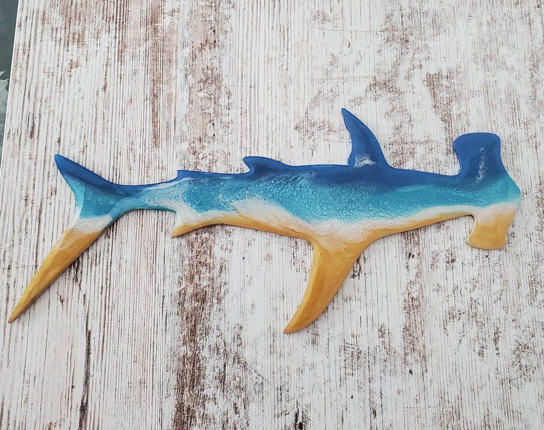 Beach Art Epoxy Resin Shark Wall Art, Shark Decor Shark Gift, Hawaii ...