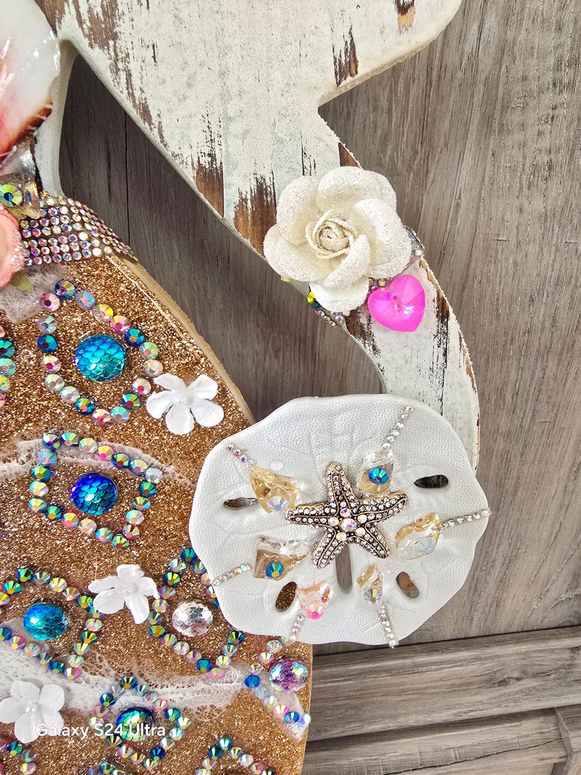 Gold Mermaid Wall Art With Gems, Glitter, Embellishments and Epoxy ...