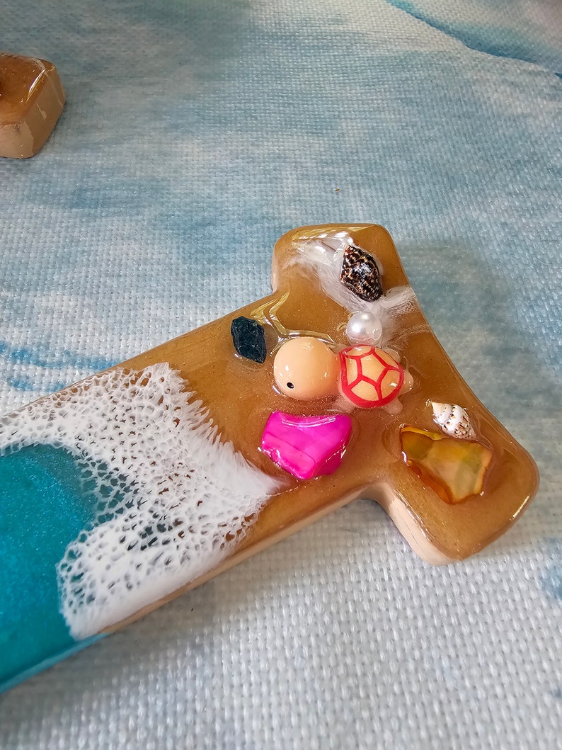 Large Beachy A Wall Art, Ocean Art, Letter Wall Art, Ocean Letters ...