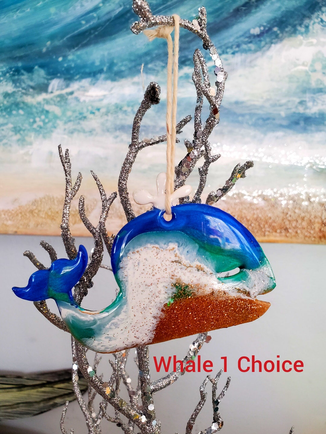 Epoxy Resin Beach Whale Ornaments - Etsy