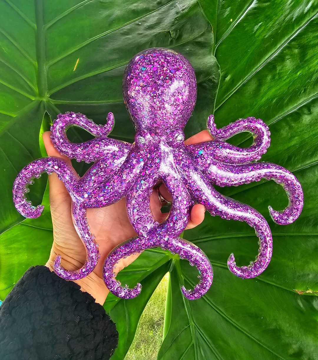 Lilac Holographic Glitter Octopus Wall Art, Octopus Art, Octopus Decor ...