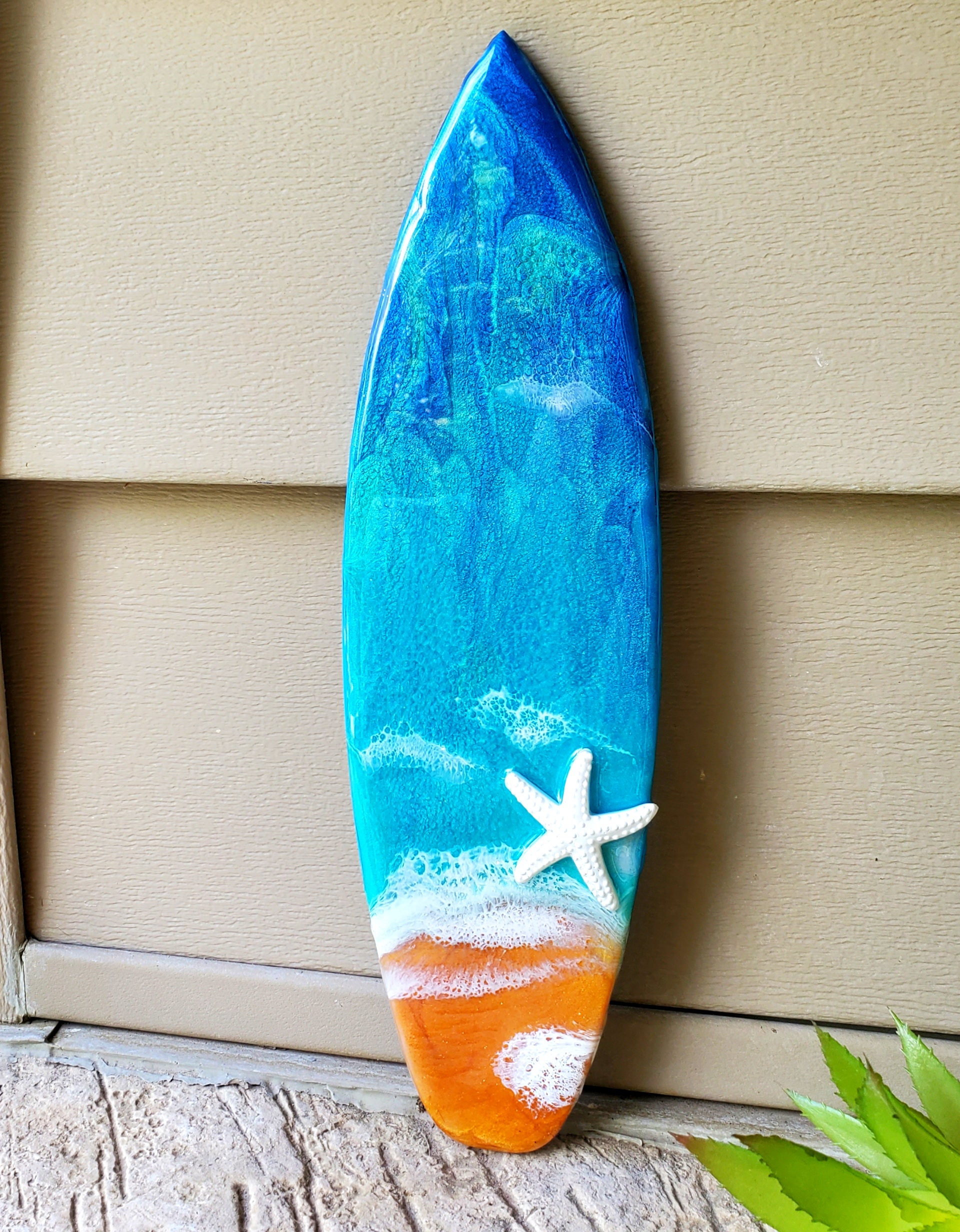 Surfboard Wall Art With Real Beach Sand and Starfish - Etsy