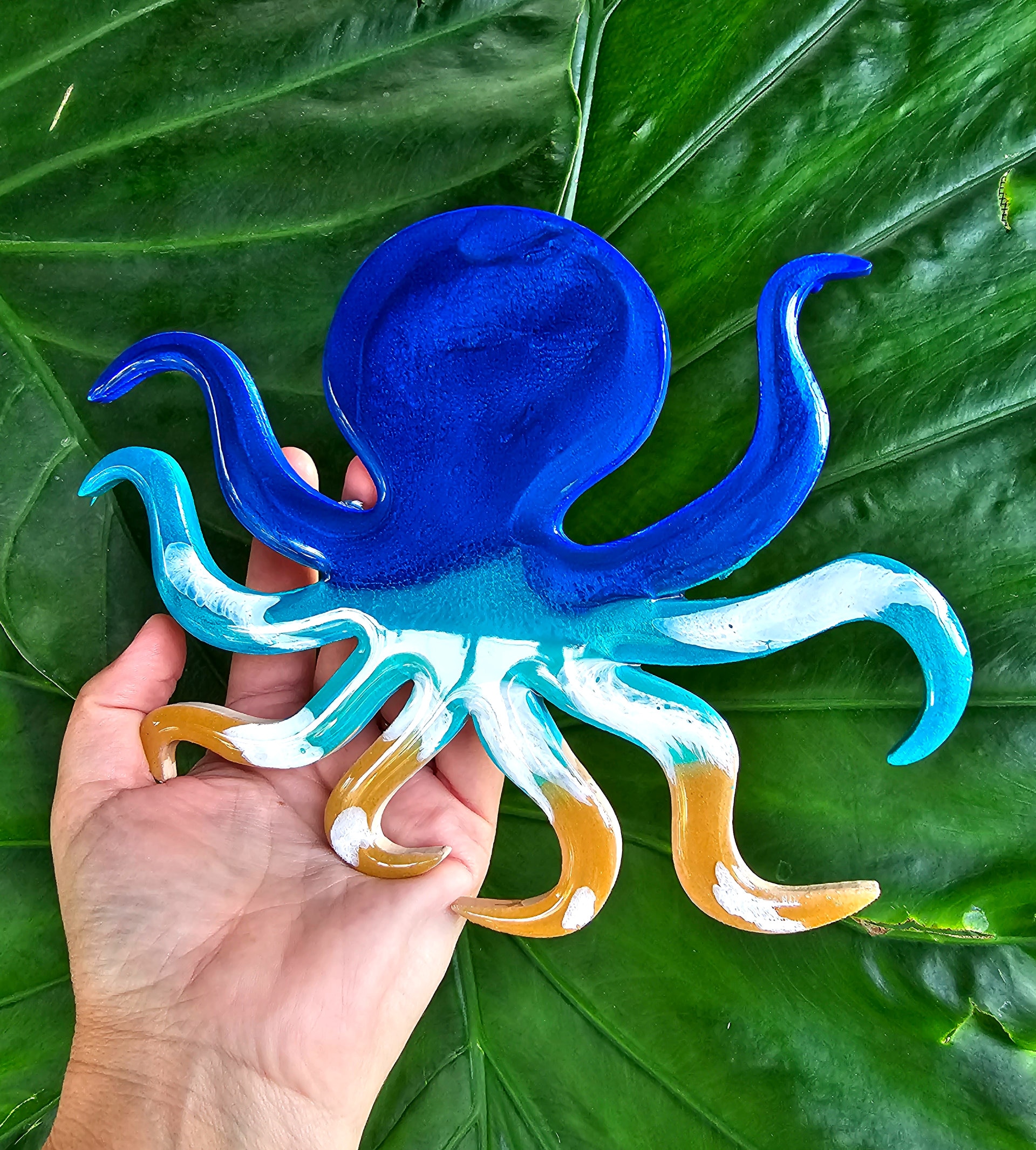 Octopus Beach Art Wall Hanging, Octopus Resin Art, Hawaiian Art ...
