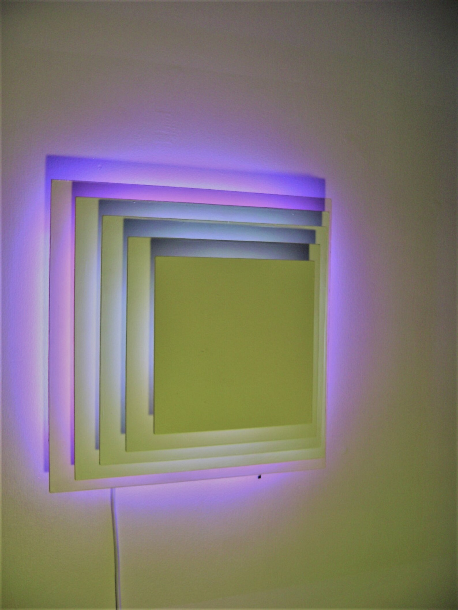 SOLD a Wood and LED Constructed Wall Light Sculpture Remote - Etsy